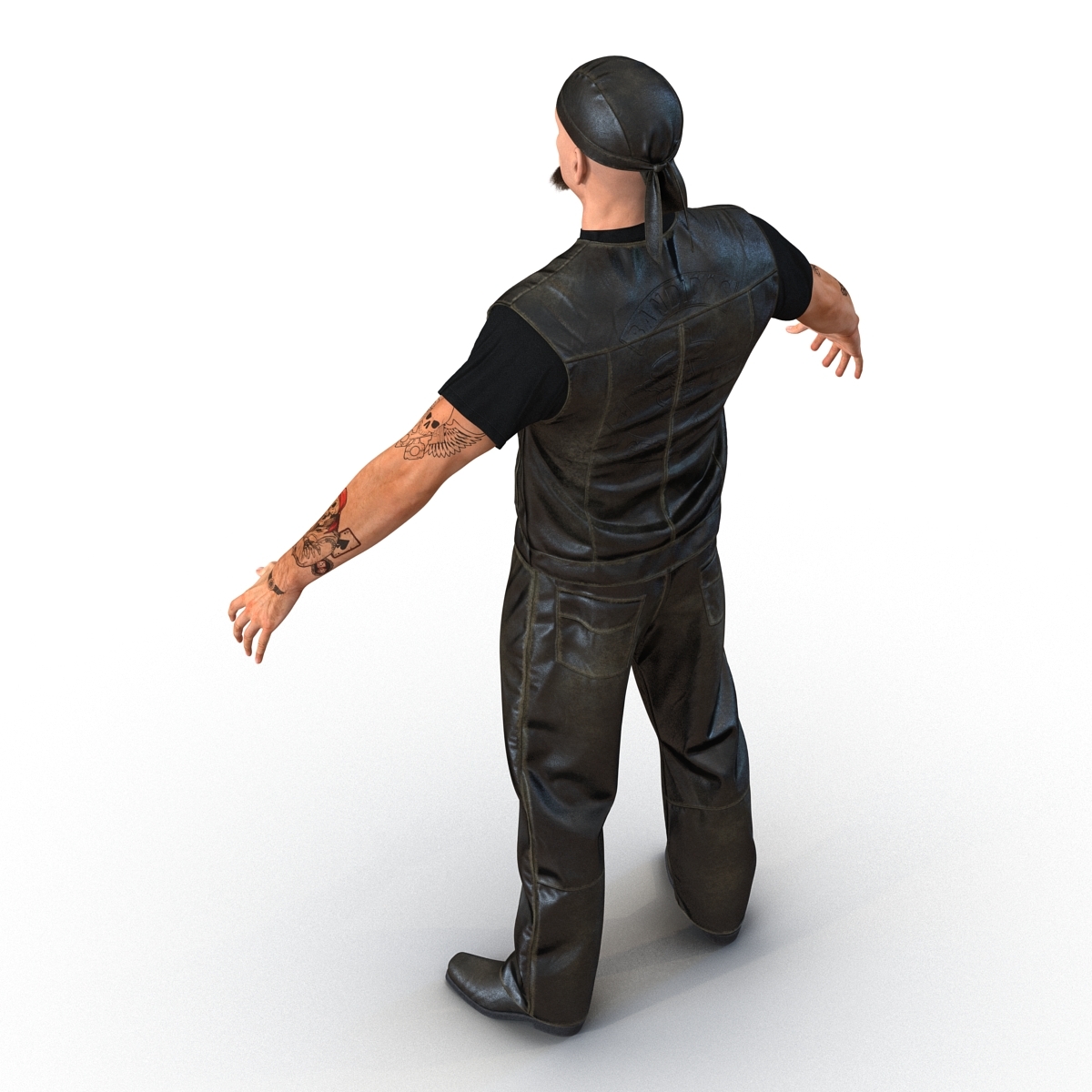 3d biker man generic fur model