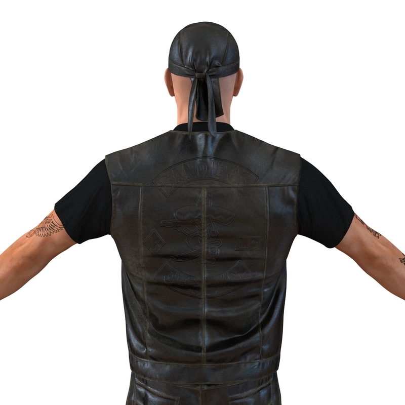 3d biker man generic fur model