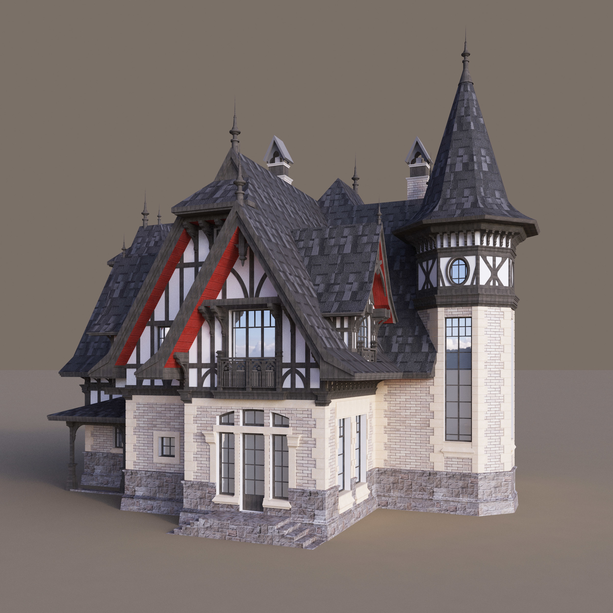 3d Half Timbered Houses