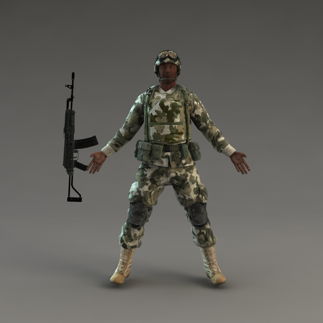 soldier rifle 3d model