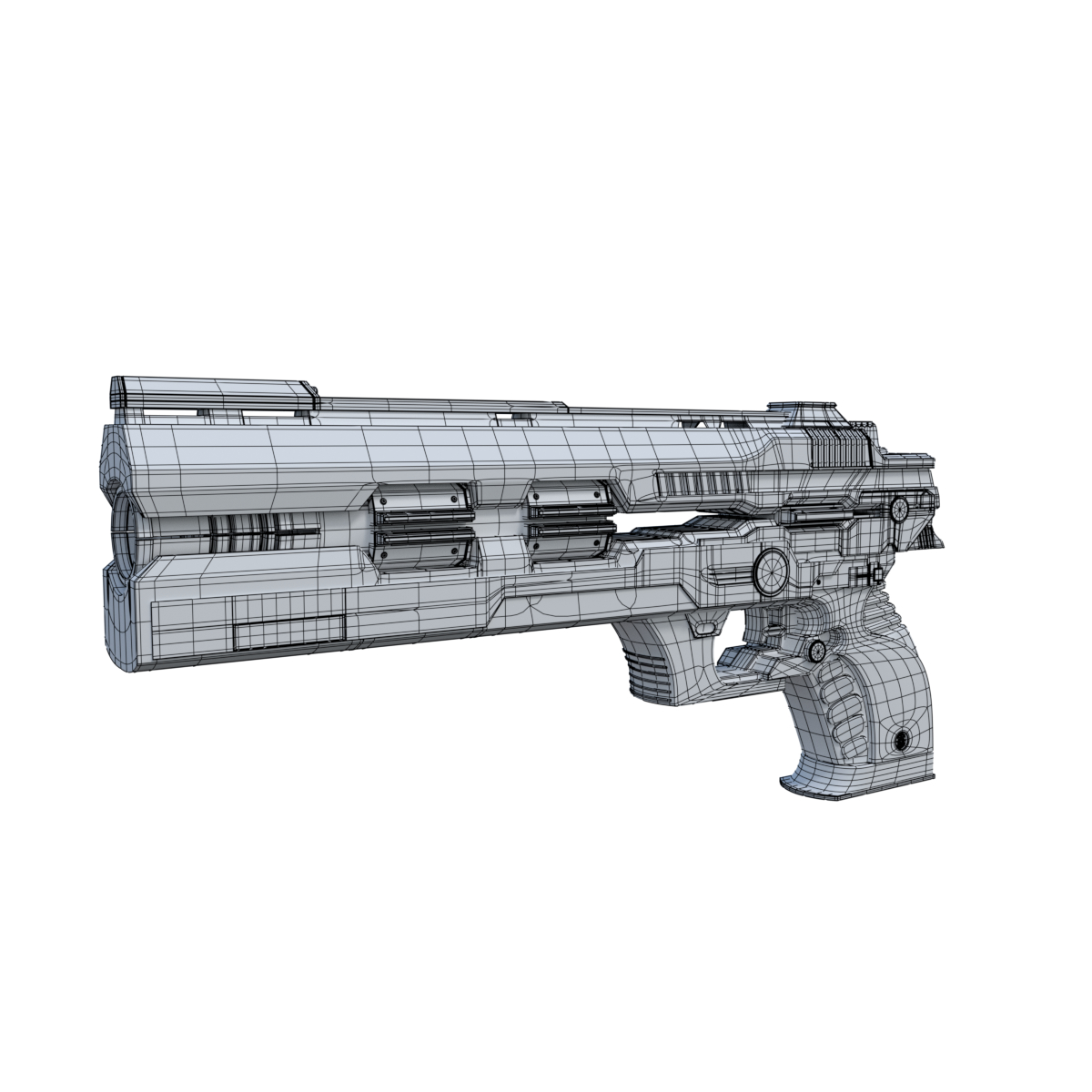 3d science fiction pistol model