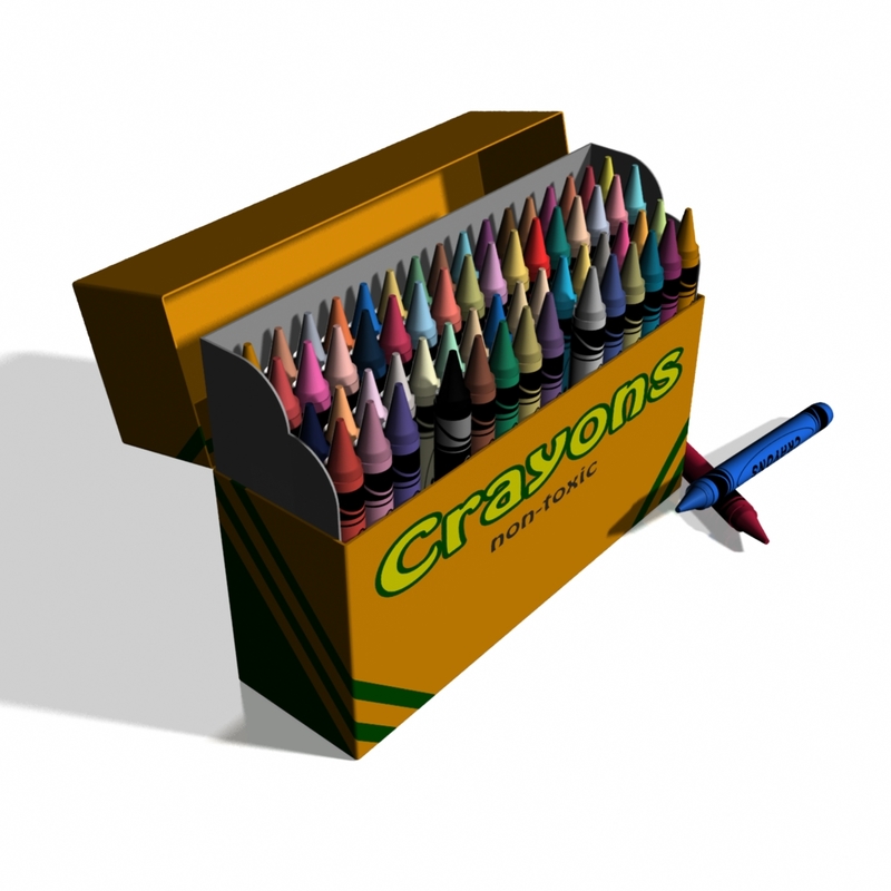 colored wax drawing 3d model