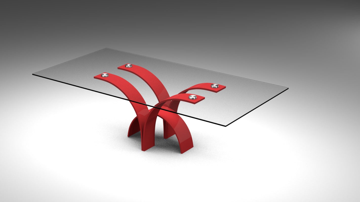 rectangle dining table 3d model