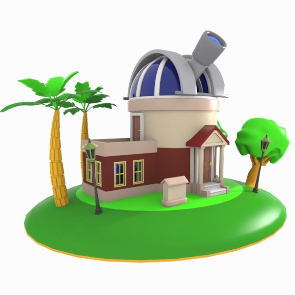 cartoon observatory toon 3d model
