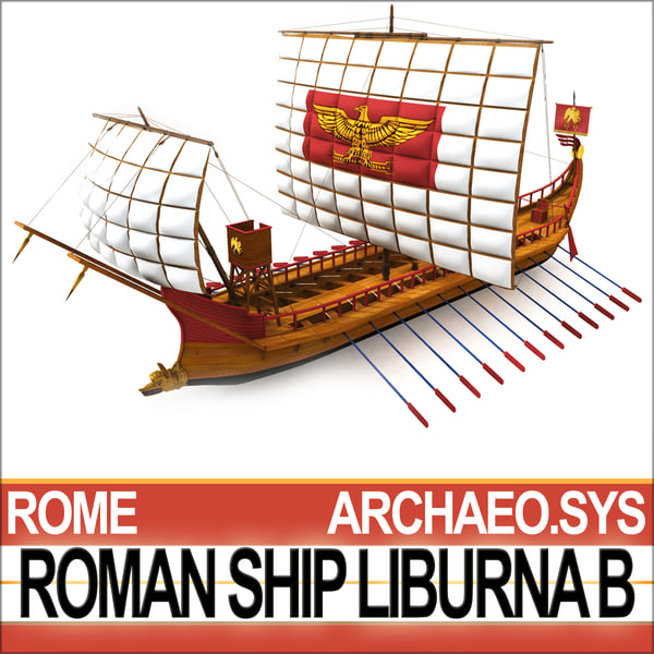 ancient roman ship liburna 3d model
