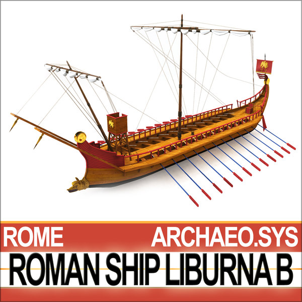 ancient roman ship liburna 3d model