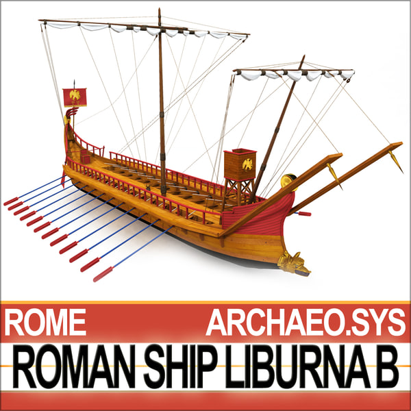 ancient roman ship liburna 3d model