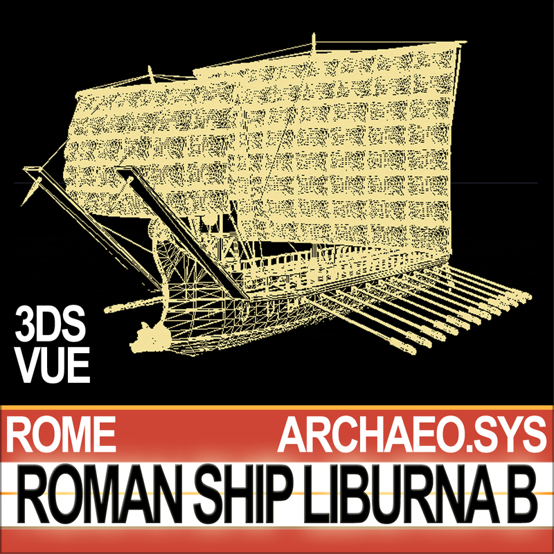 ancient roman ship liburna 3d model