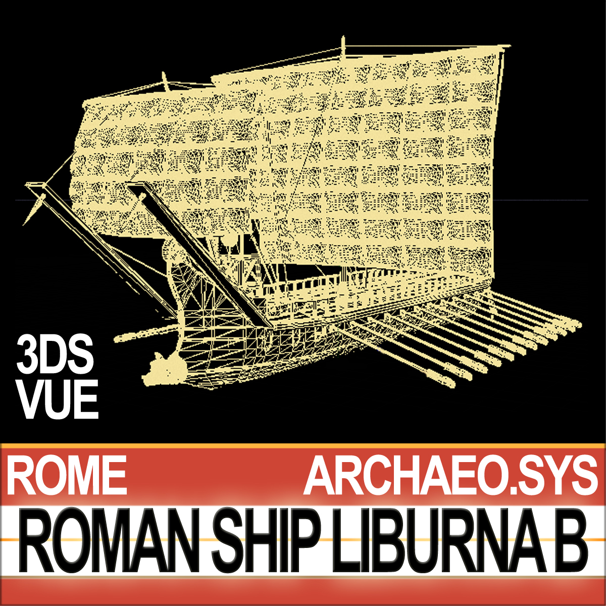ancient roman ship liburna 3d model