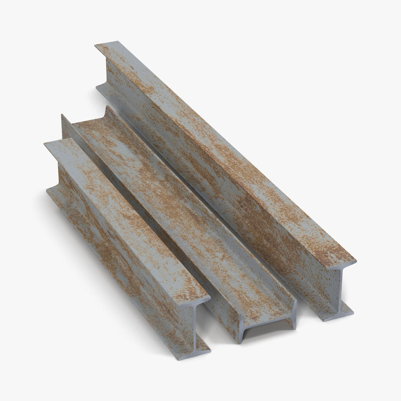 iron beams set 3d max