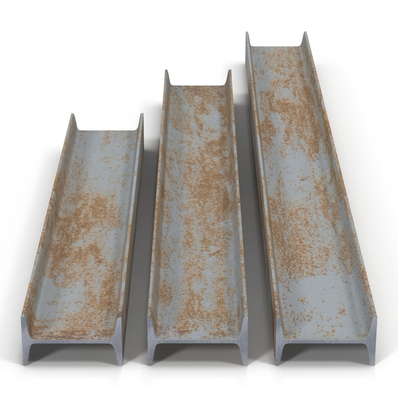 iron beams set 3d max