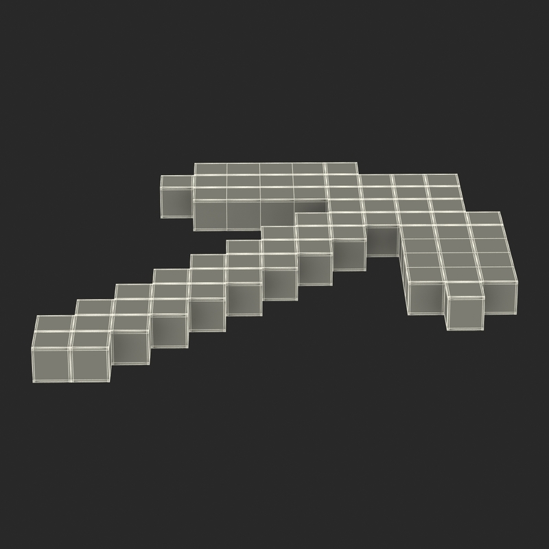 3d model minecraft pickaxe iron