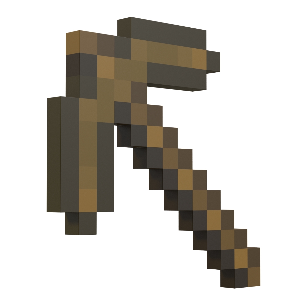 minecraft pickaxe wooden 3d model