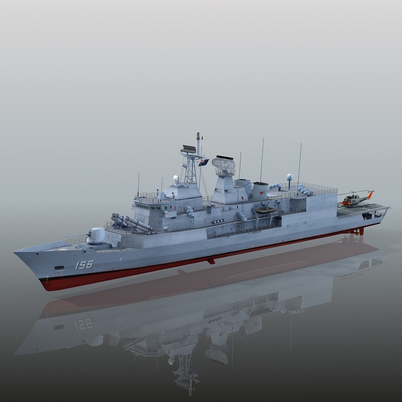 modelo 3d HMAS Toowoomba FFH 156 Anzac Class Frigate - TurboSquid 1020577