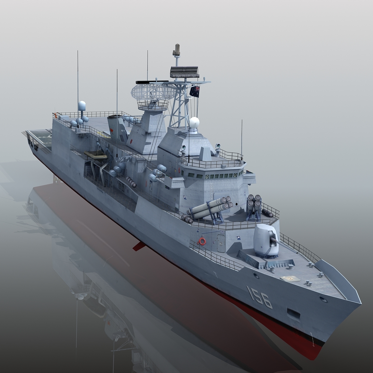 HMAS Toowoomba FFH 156 Anzac级护卫舰3D模型 - TurboSquid 1020577