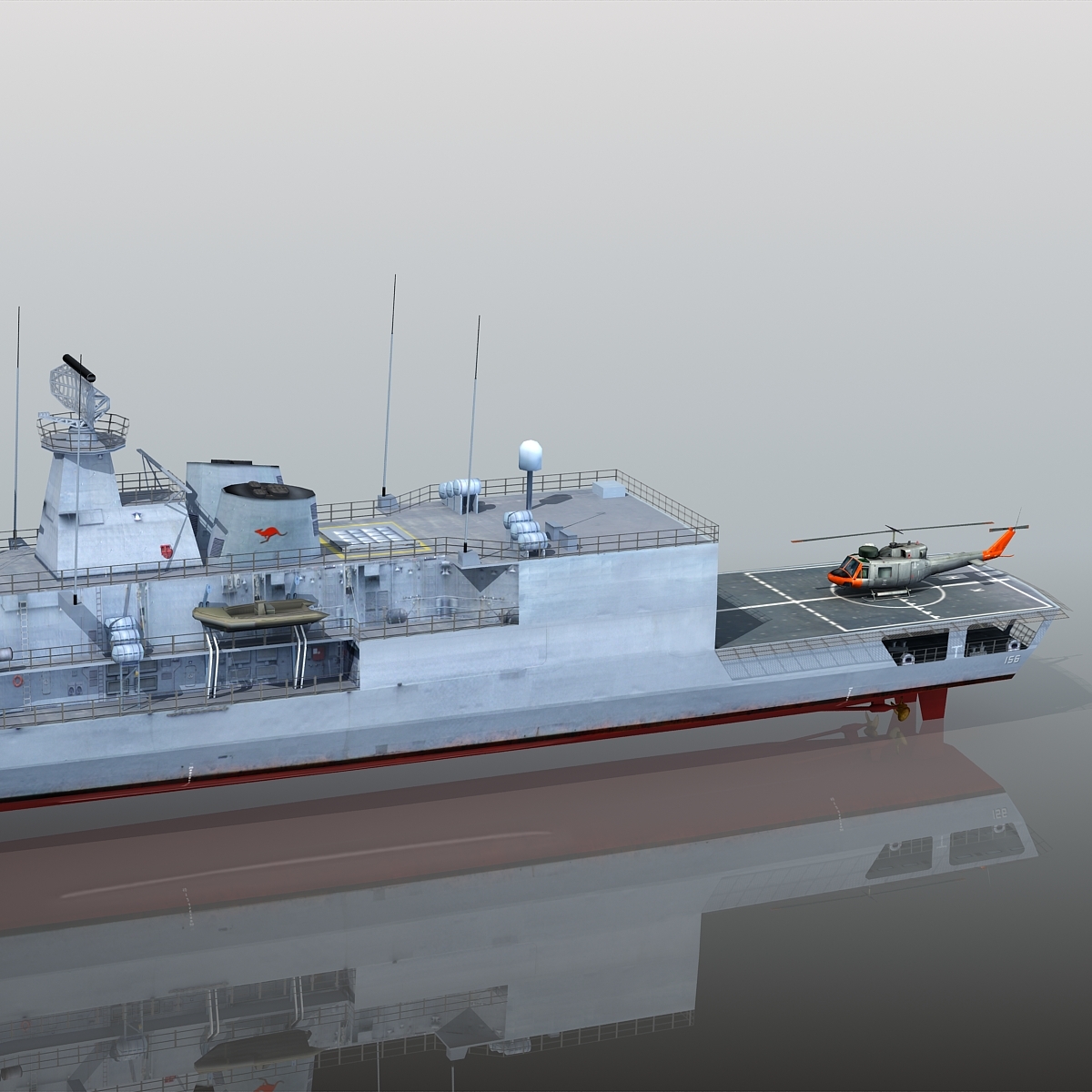 HMAS Toowoomba FFH 156 Anzac级护卫舰3D模型 - TurboSquid 1020577