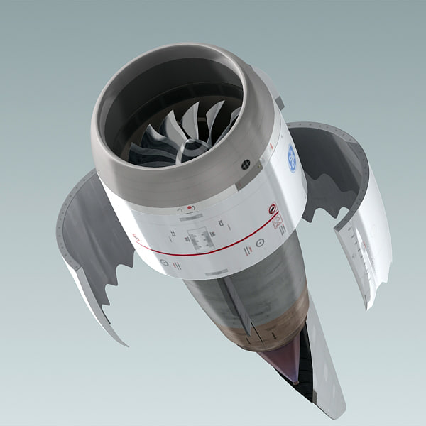 genx-1b jet engine lite 3d c4d