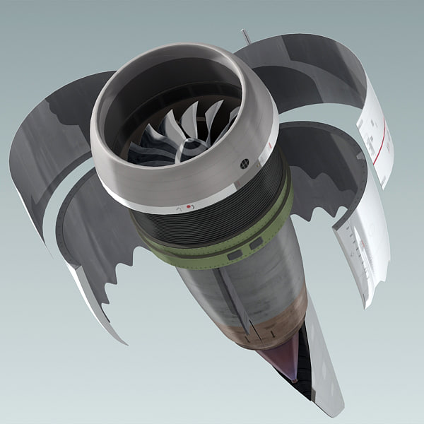 genx-1b jet engine lite 3d c4d