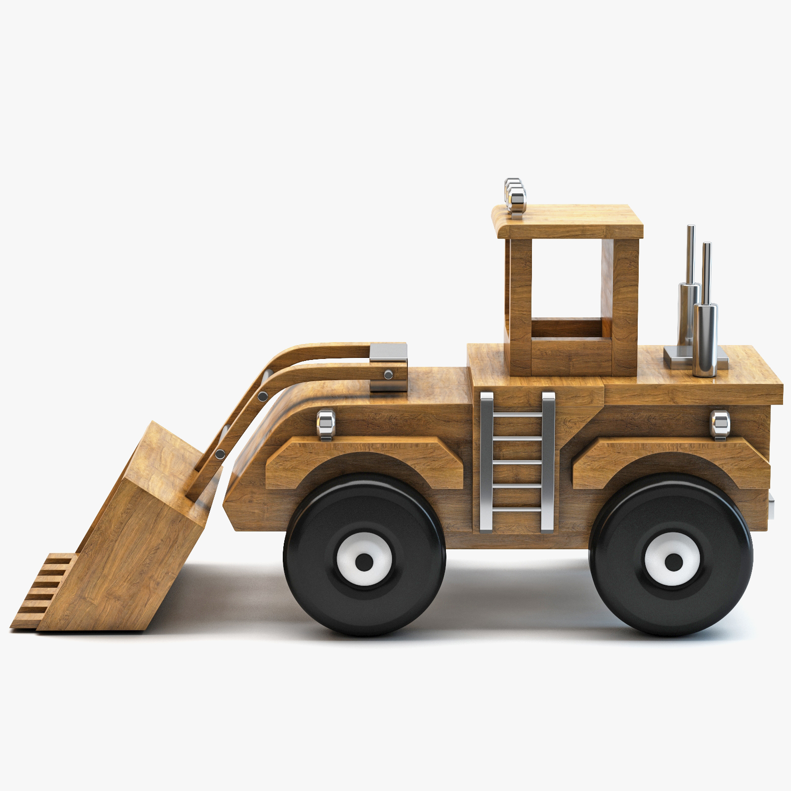 wooden toy bulldozer wood 3d max