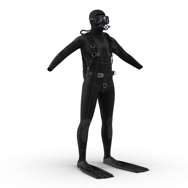 scuba diving equipment 3d model