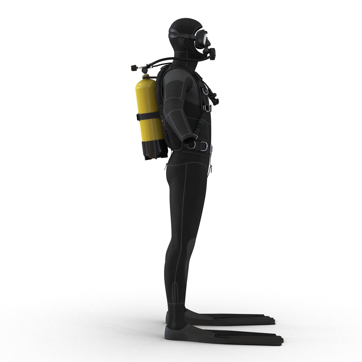 scuba diving equipment 3d model