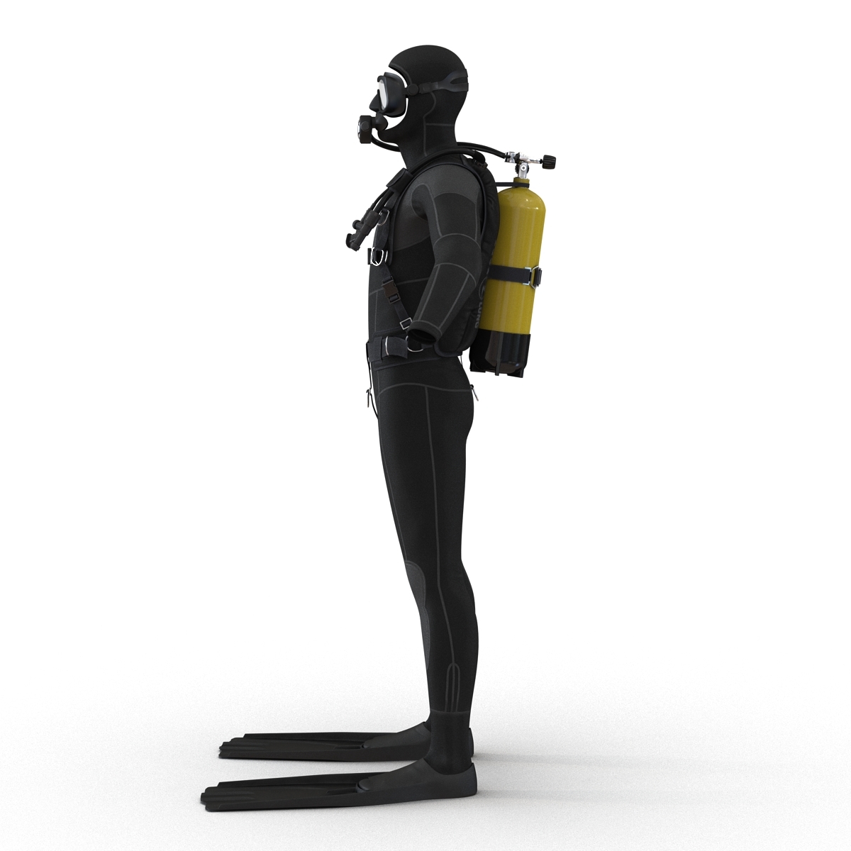 scuba diving equipment 3d model