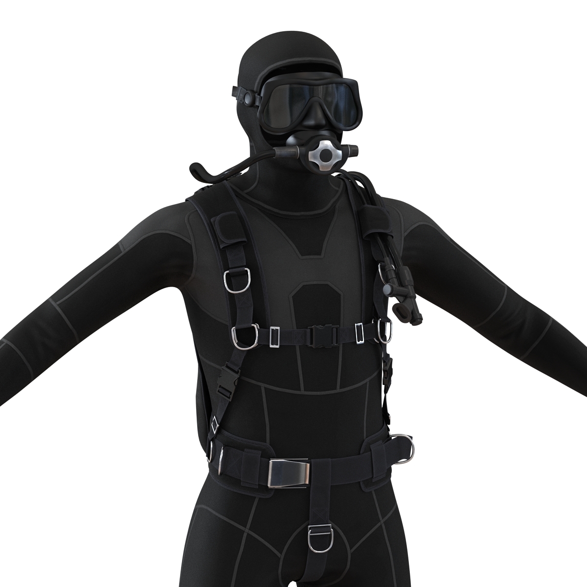 scuba diving equipment 3d model