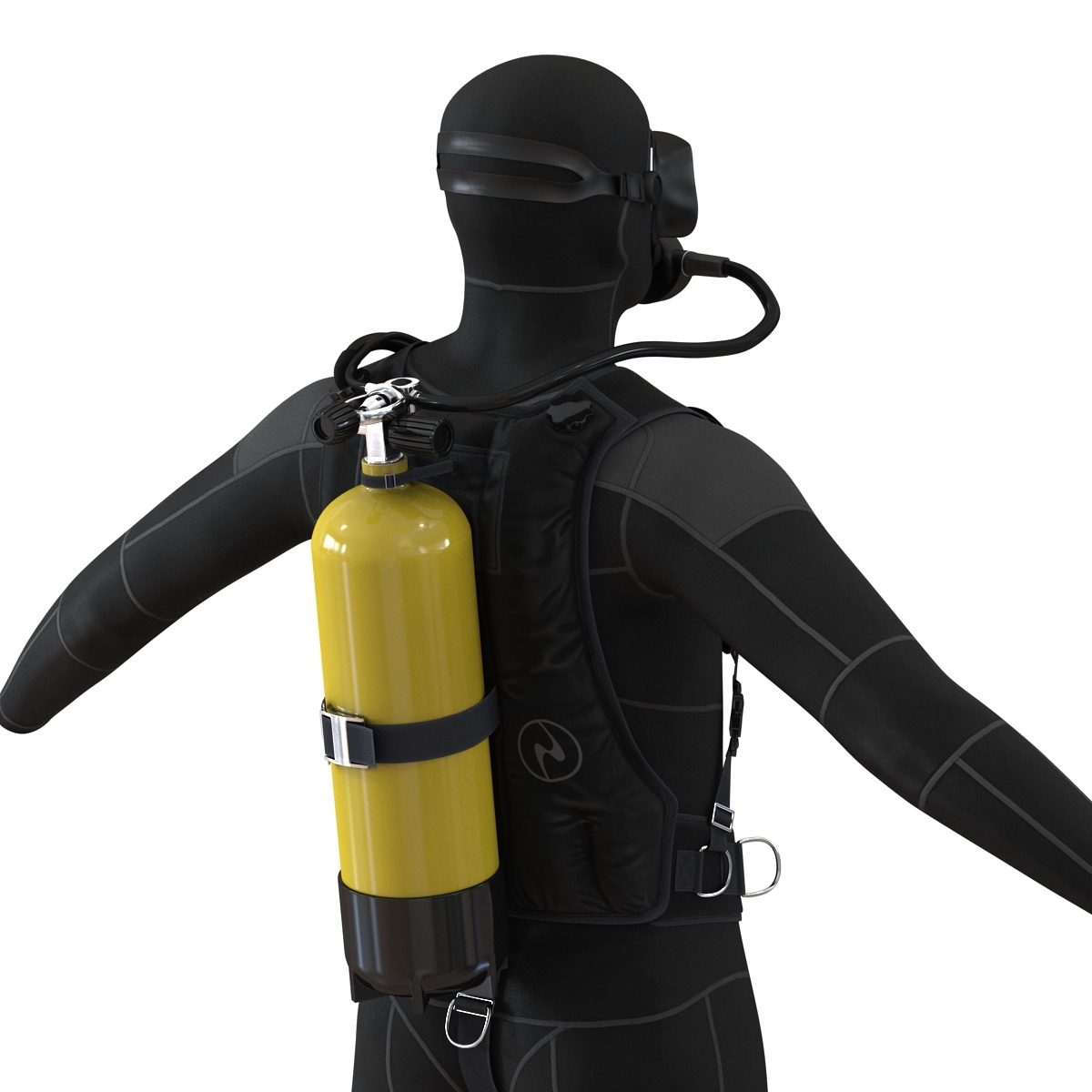 scuba diving equipment 3d model