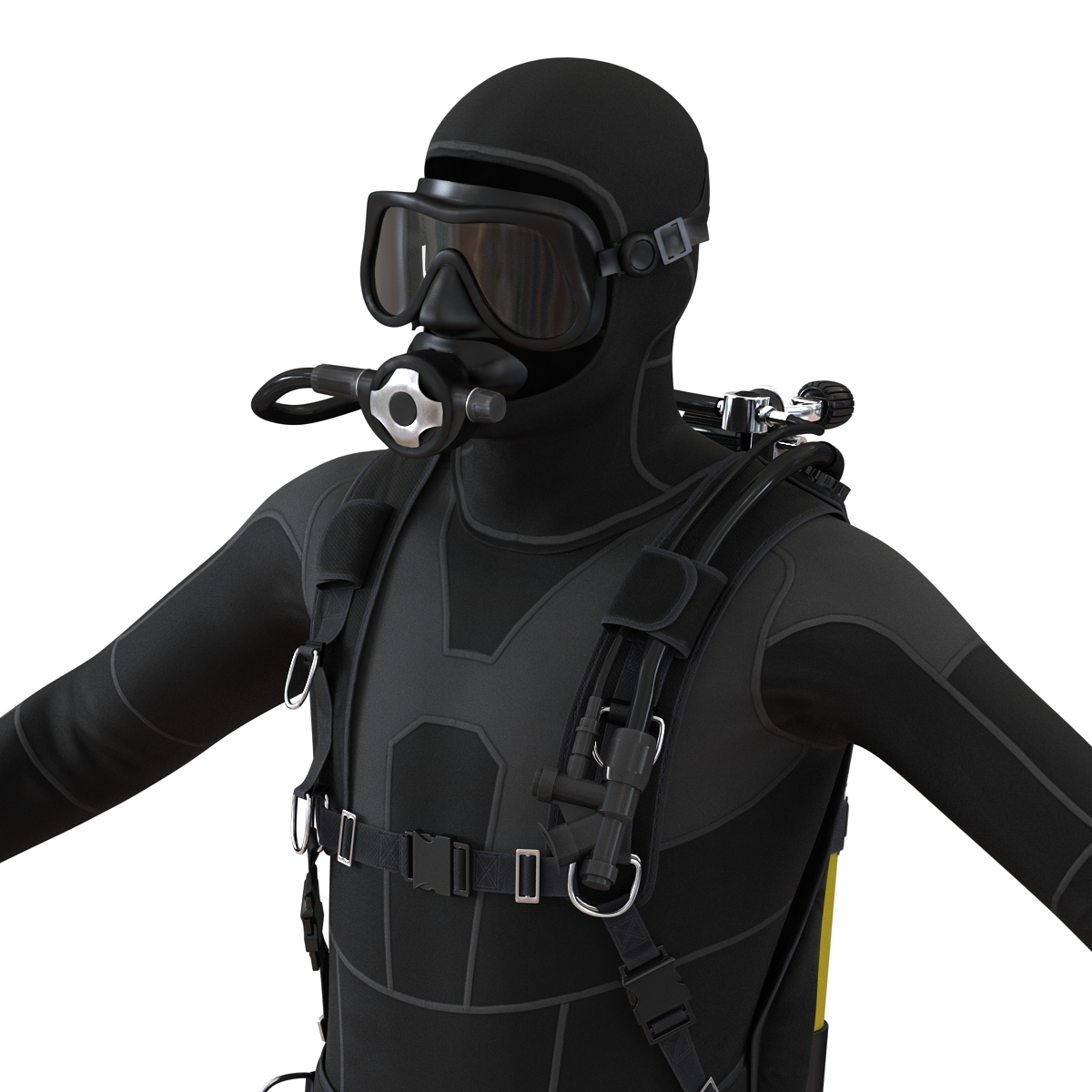 scuba diving equipment 3d model
