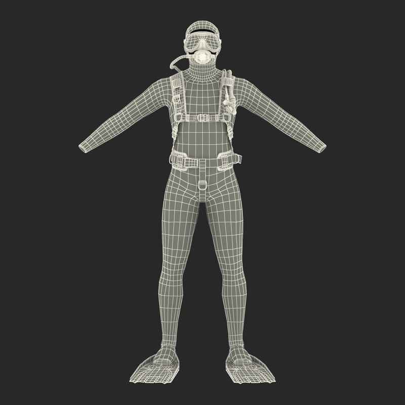 scuba diving equipment 3d model
