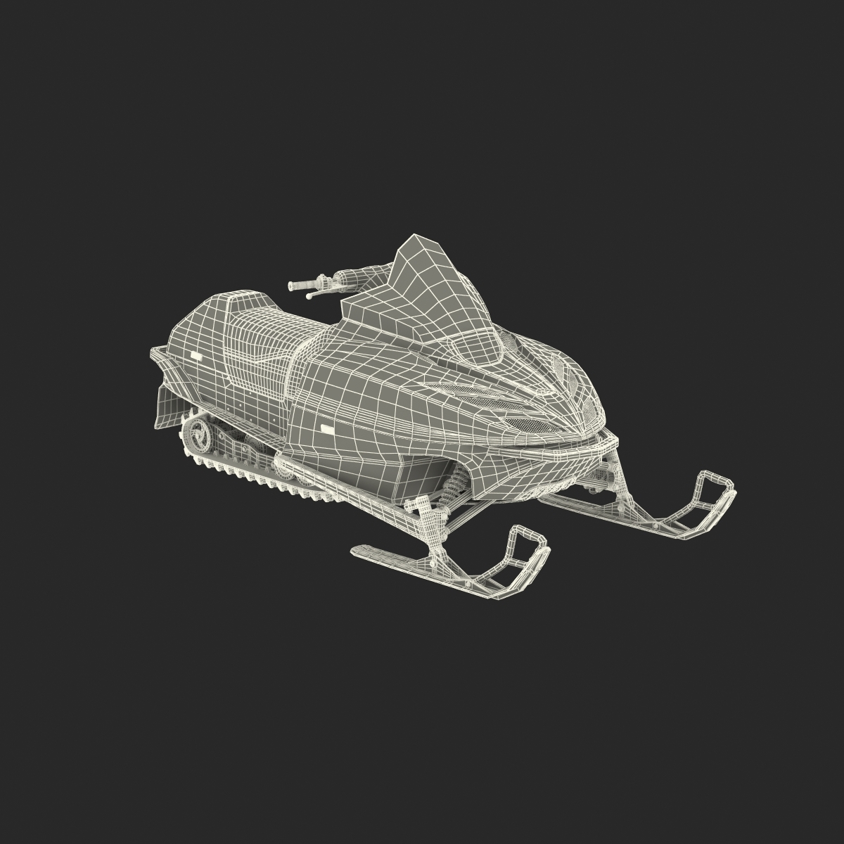 3d model snowmobile yamaha