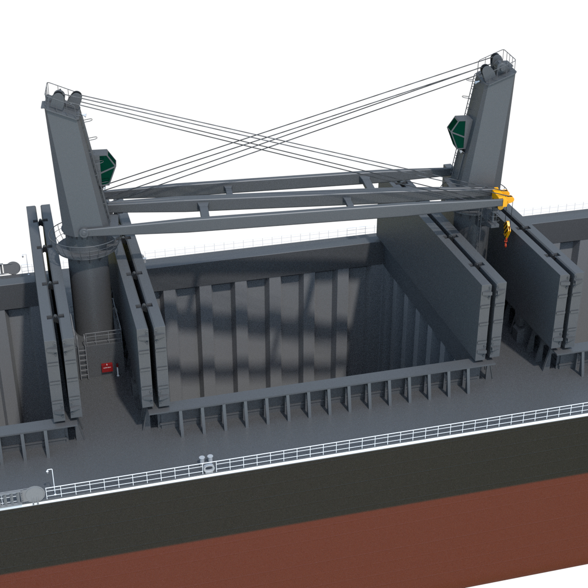 3d model handymax bulk carrier deck