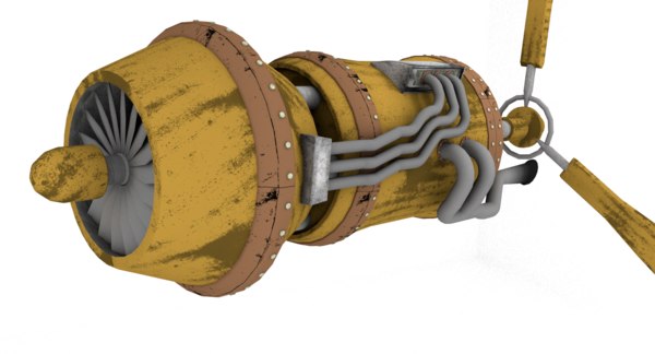 jet engine 3d obj