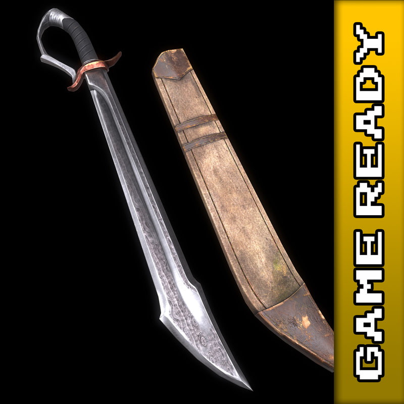 ready falchion sword 3d max