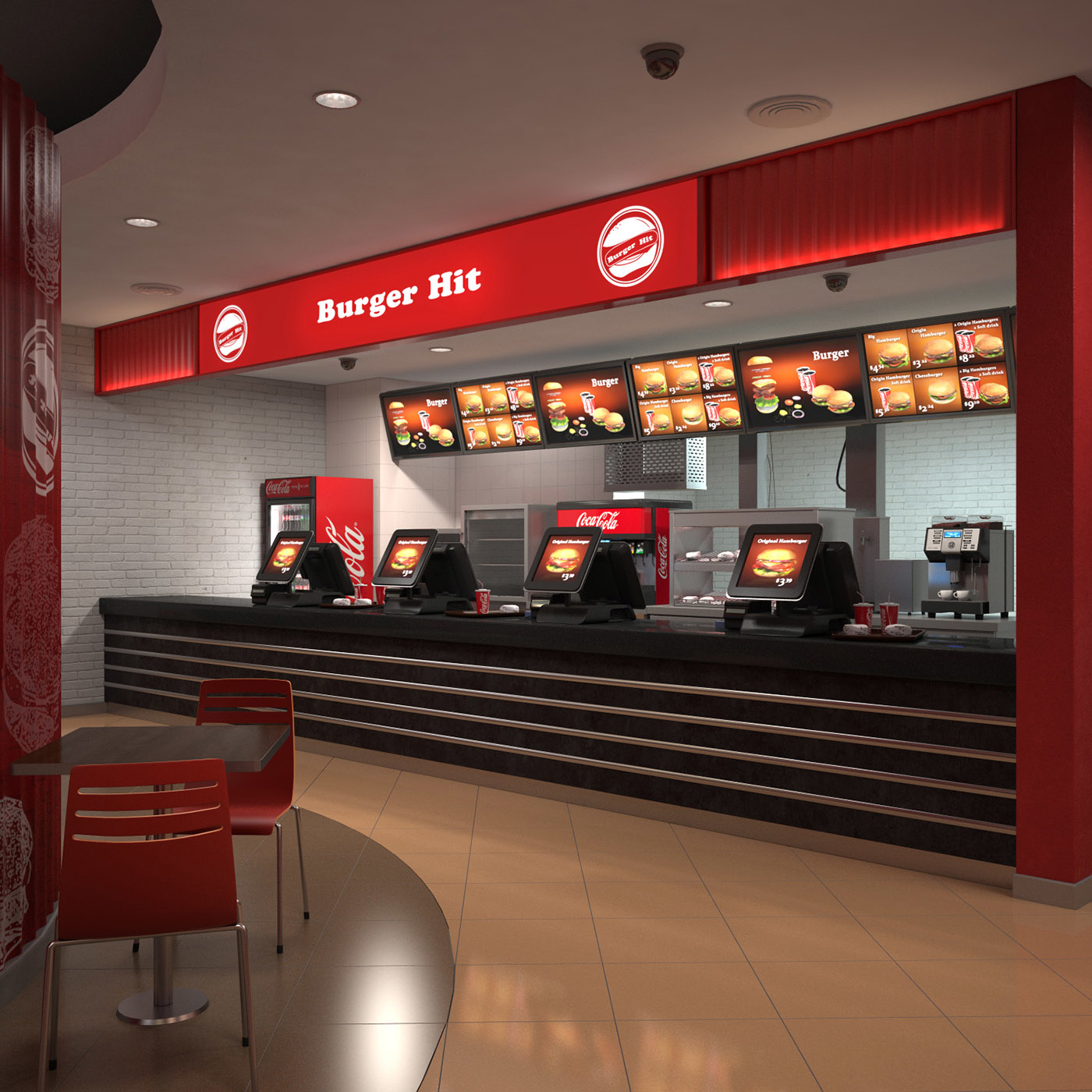 burger restaurant 3d model