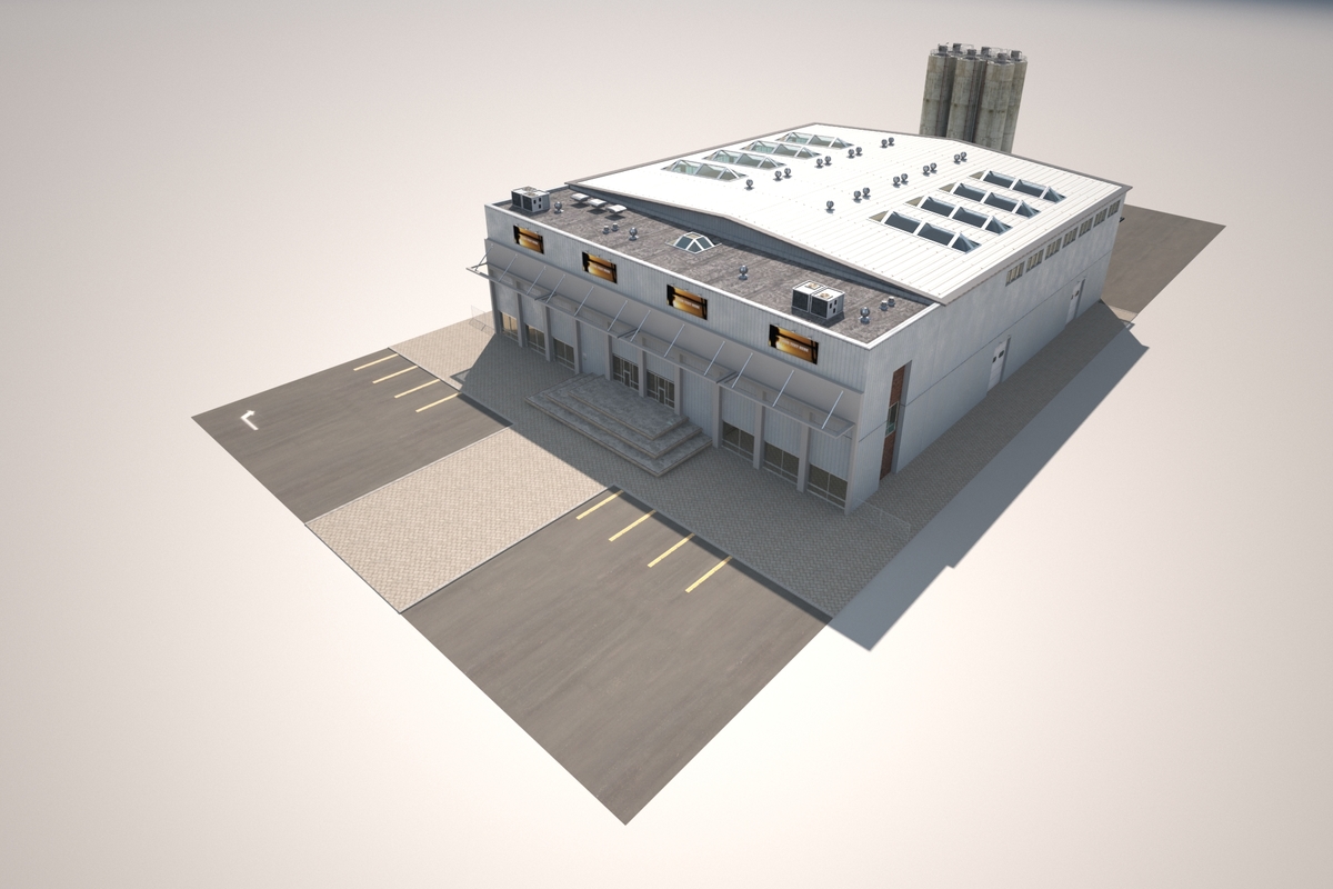 cargo building 3d model