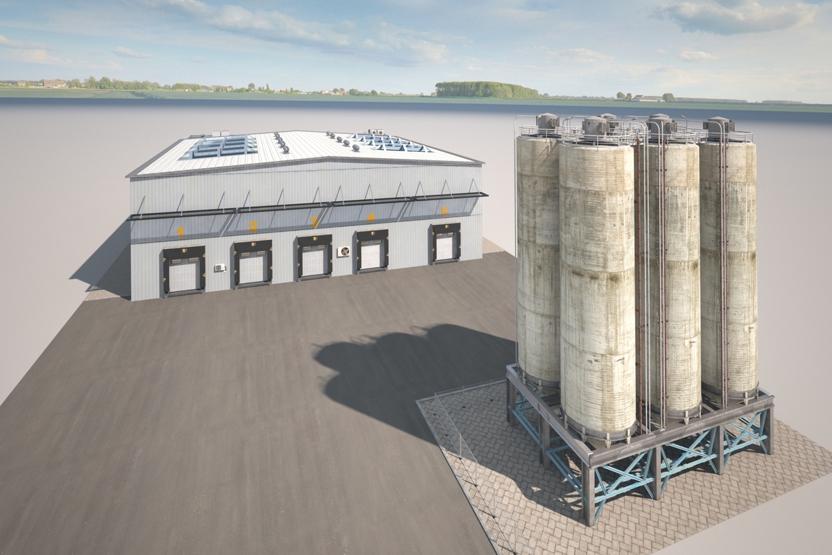 cargo building 3d model