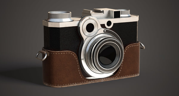 3d model vintage photo camera