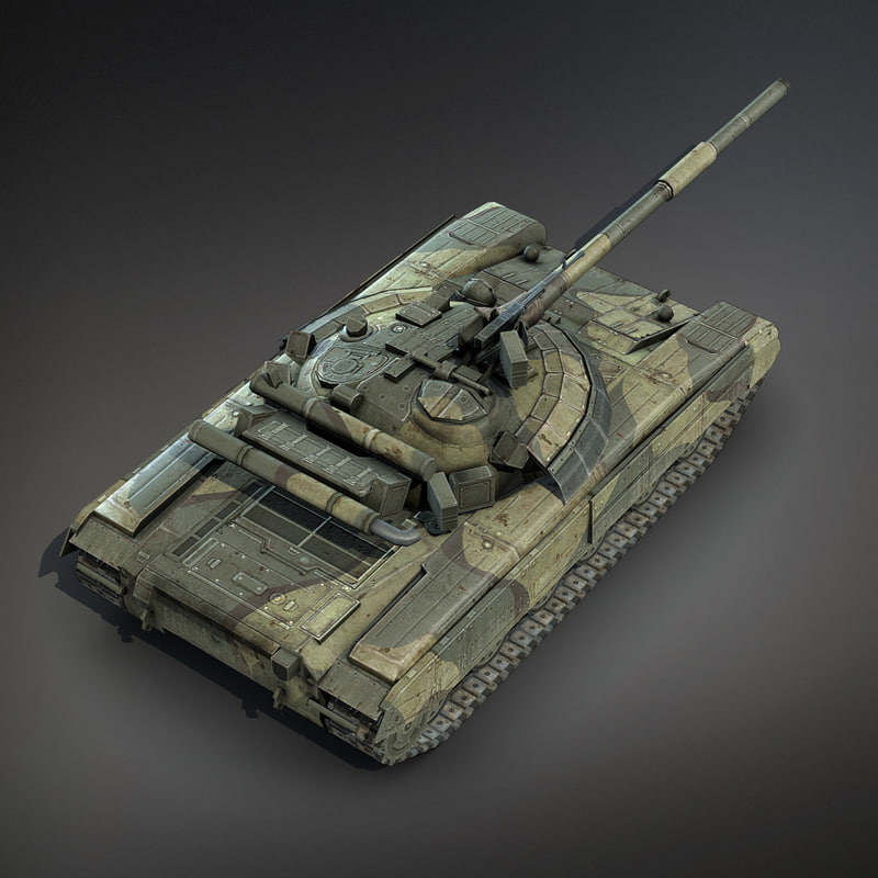 low-poly battle tank t-64bm max