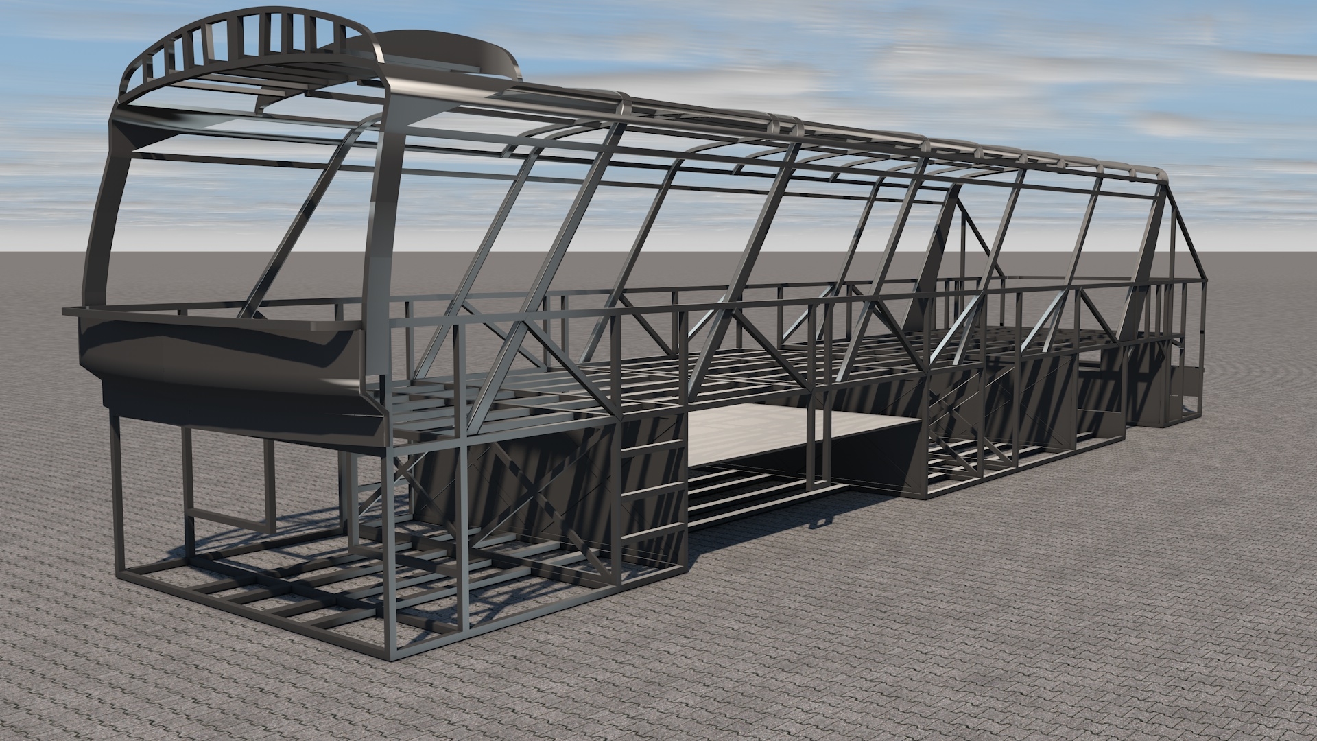 mercedes bus skeleton 3d max