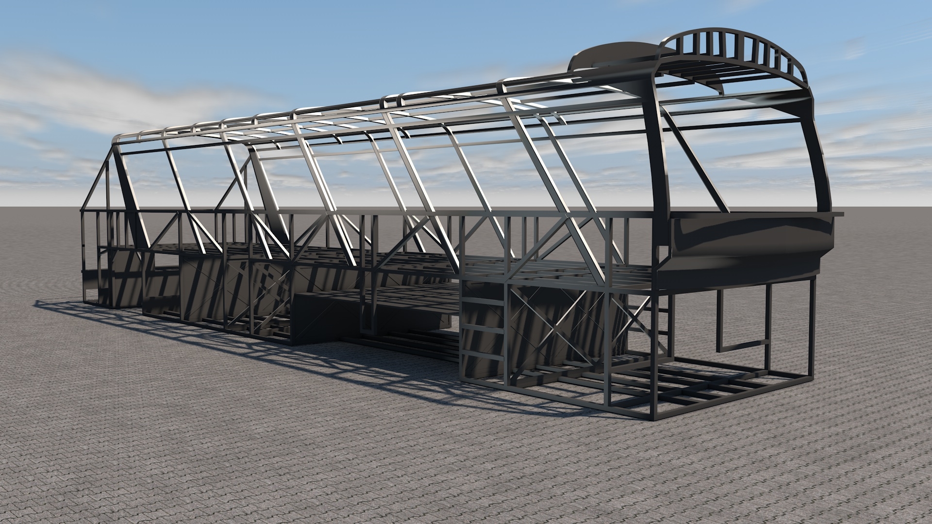 mercedes bus skeleton 3d max