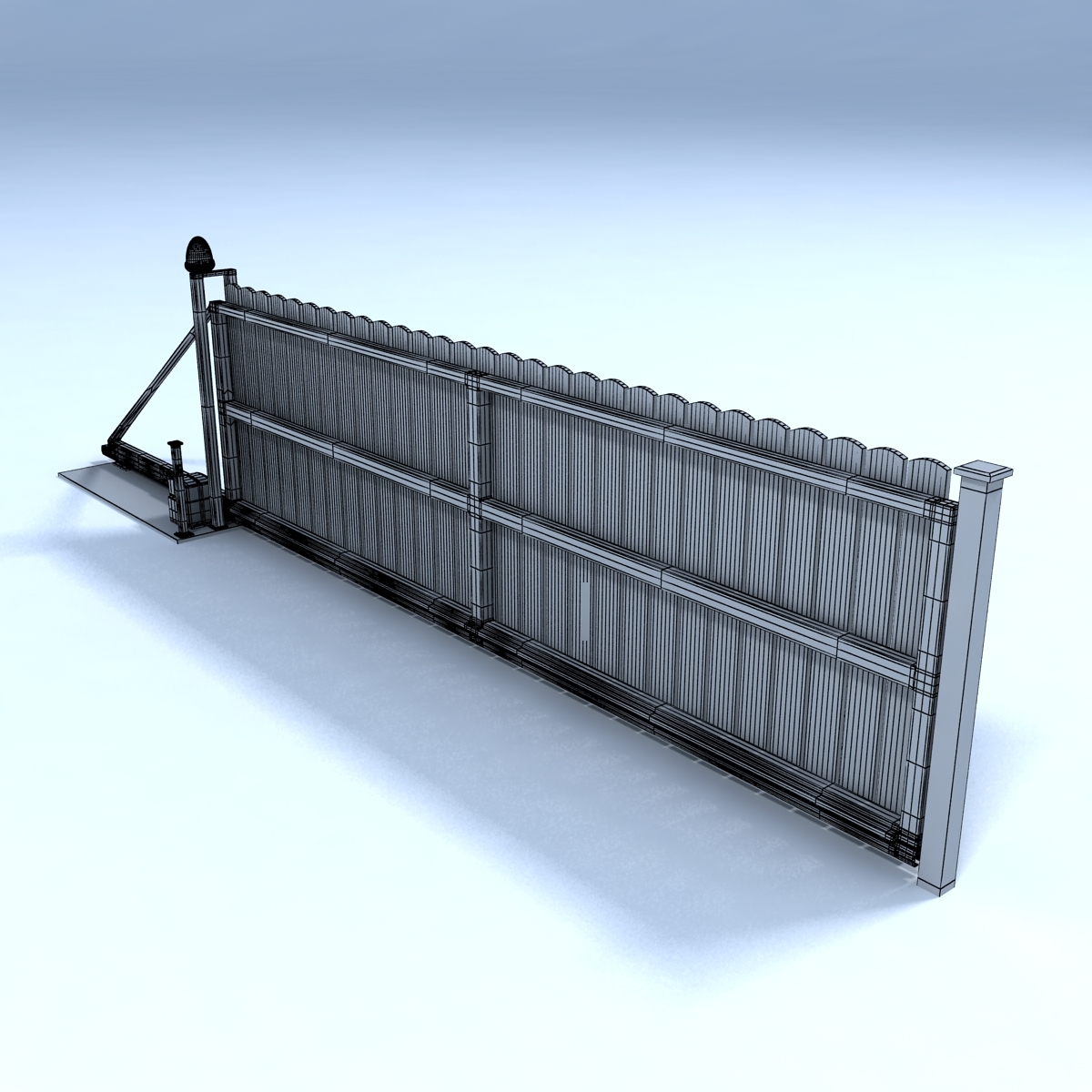 sliding gate wood plank 3d max