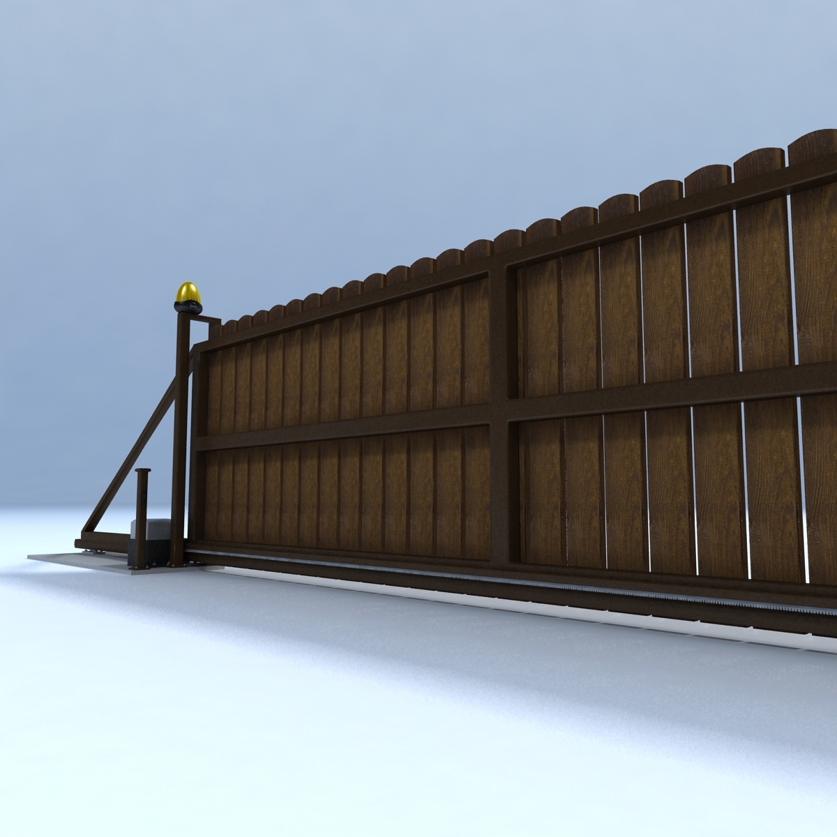 sliding gate wood plank 3d max