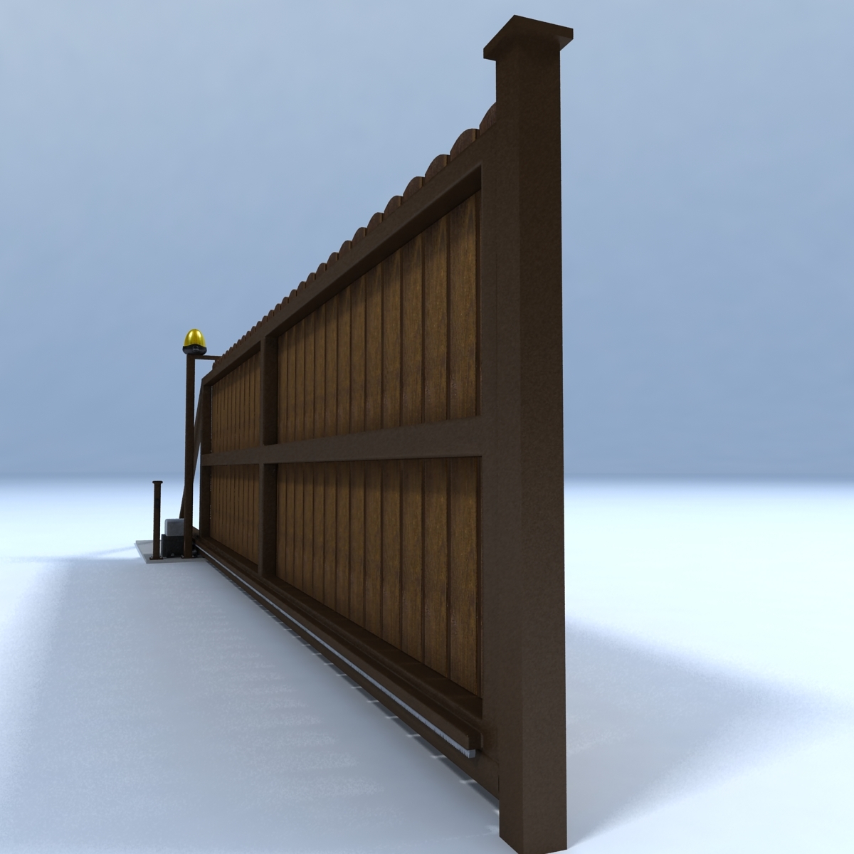 sliding gate wood plank 3d max