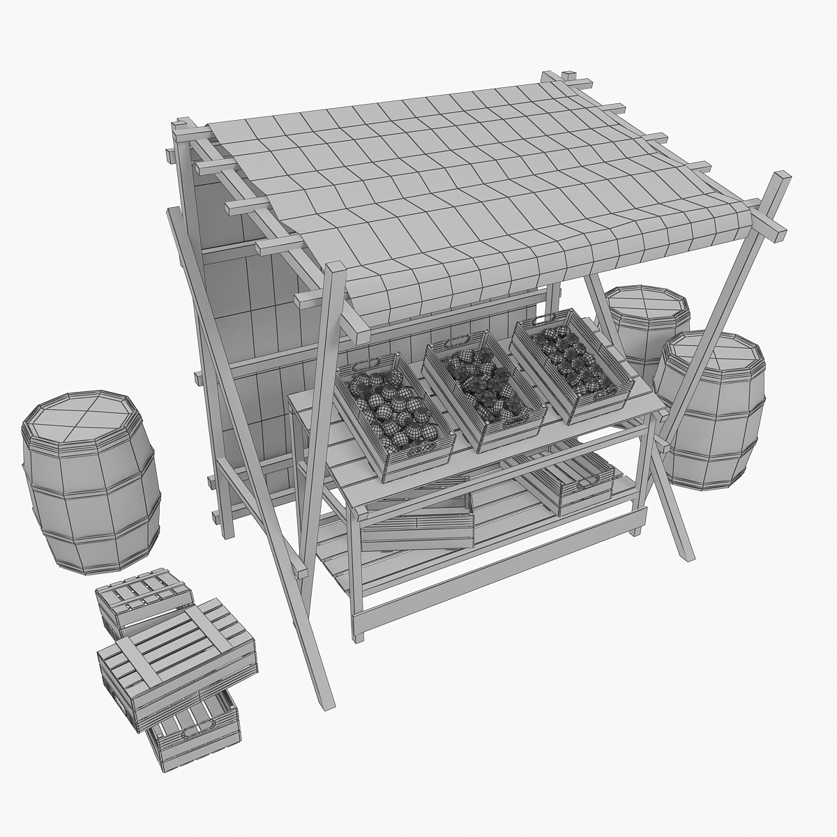 market stall 3d model