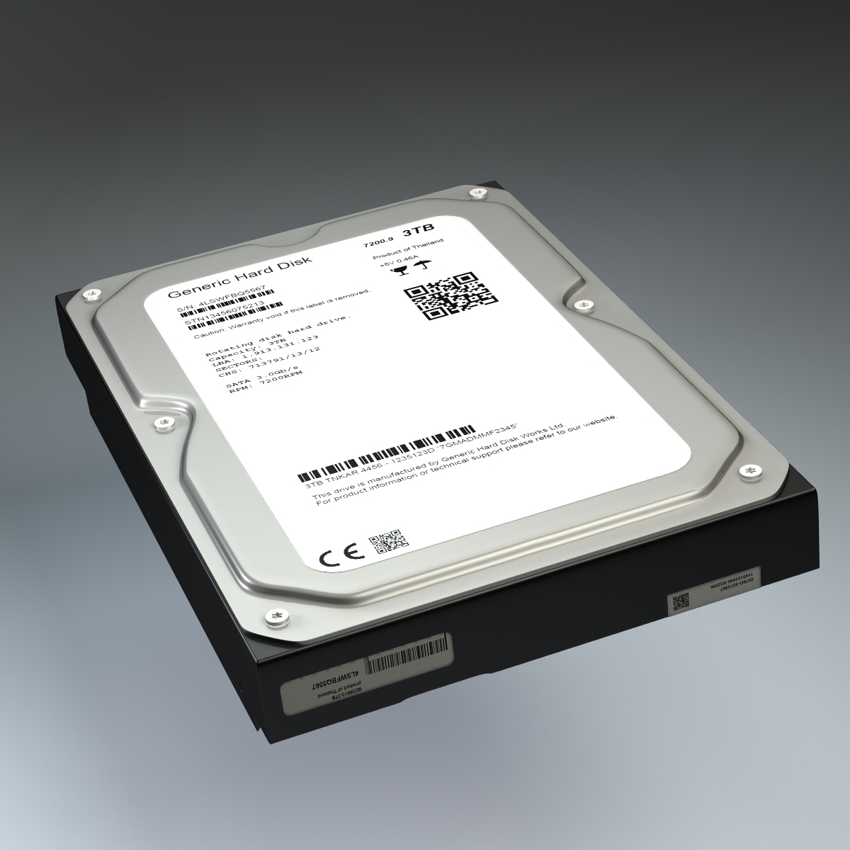 3d serial ata hard drive model