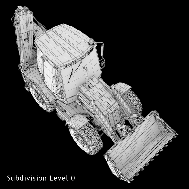 3d model backhoe loader