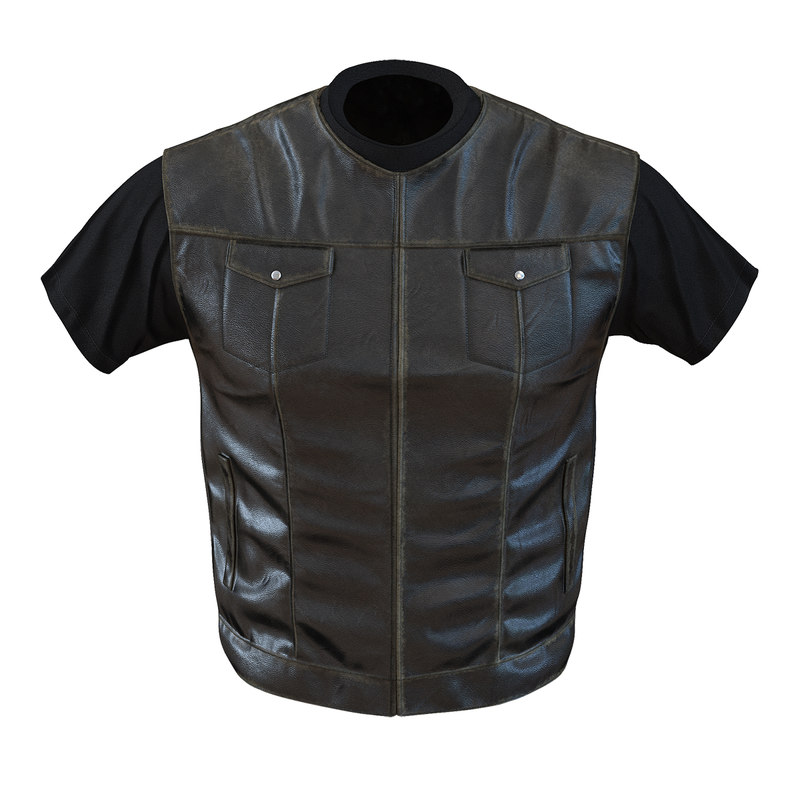 biker vest generic 3d model