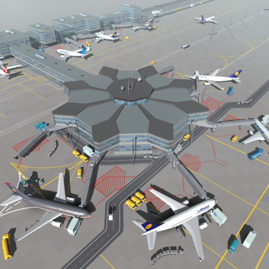 airport terminal air 3d model