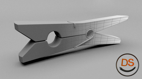 cartoon clothes pin 3d model